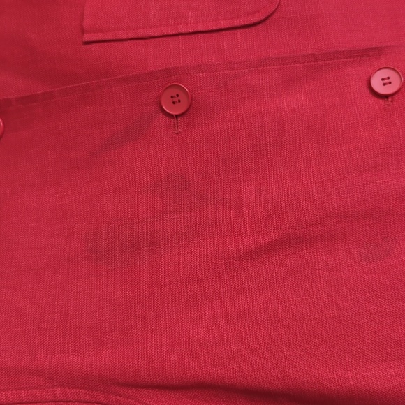 Yves Saint Laurent | Jackets & Coats | Red Linen Ysl Jacket Vintage 8s ...